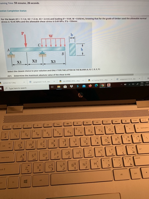 Solved aining Time: 59 minutes, 26 seconds. estion | Chegg.com Solved aining Time: 59 minutes, 26 seconds. estion | Chegg.com