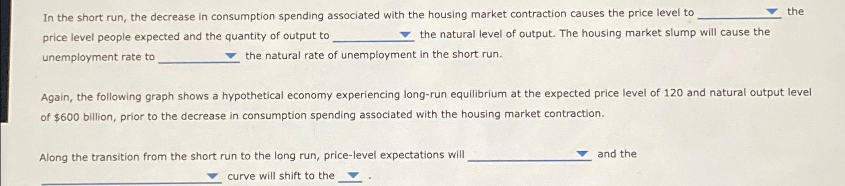 Solved In the short run, the decrease in consumption | Chegg.com