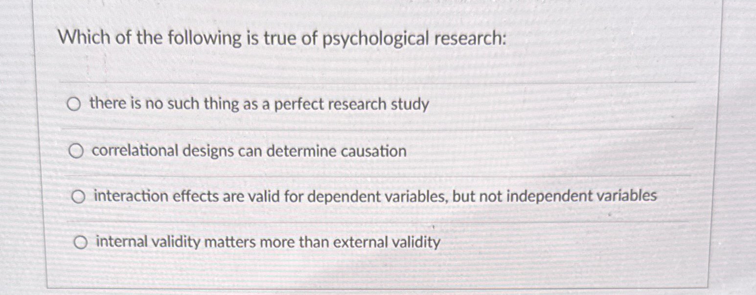 Solved Which of the following is true of psychological | Chegg.com