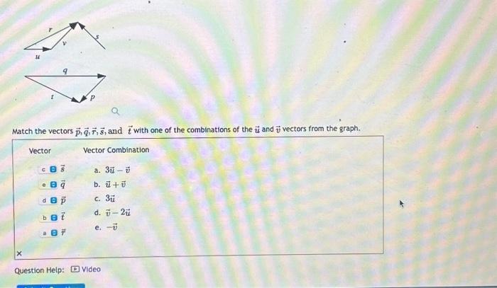 Solved Match the vectors \\( \\vec{p}, \\vec{q}, \\vec{r}, | Chegg.com