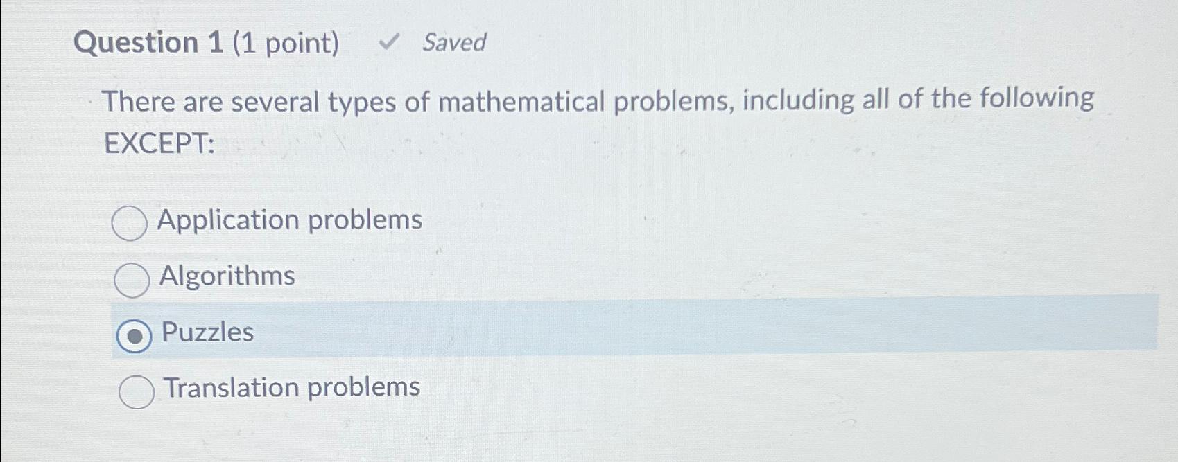 Solved Question 1 (1 ﻿point) ﻿SavedThere are several types | Chegg.com