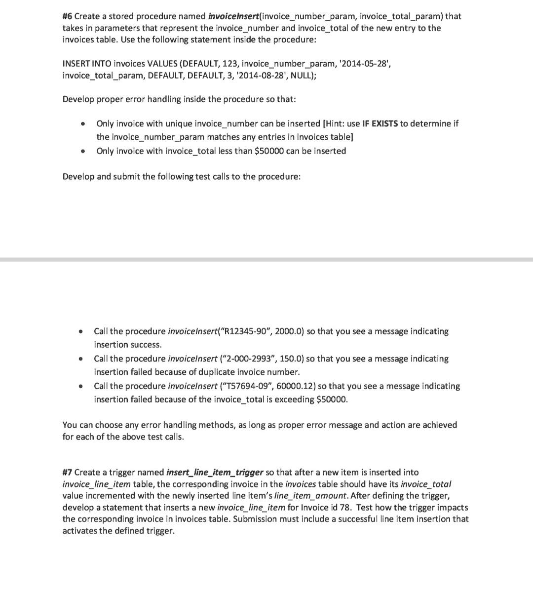 Solved \#6 Create a stored procedure named | Chegg.com