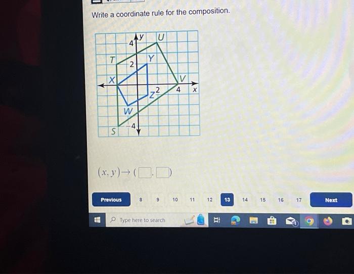 Solved Write A Coordinate Rule For The Composition