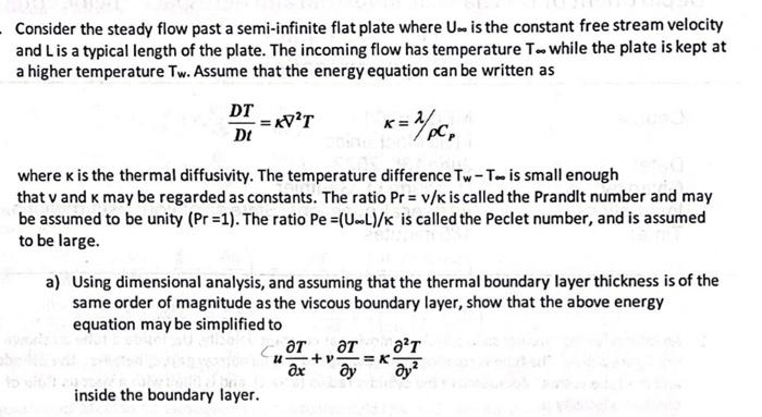 Solved Consider the steady flow past a semi-infinite flat | Chegg.com