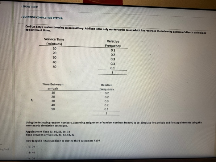 Solved SHOW TIMER QUESTION COMPLETION STATUS: Curl Up & Dye | Chegg.com