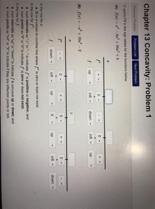 Solved Chapter 13 Concavity: Problem 1 Previous Problem | Chegg.com