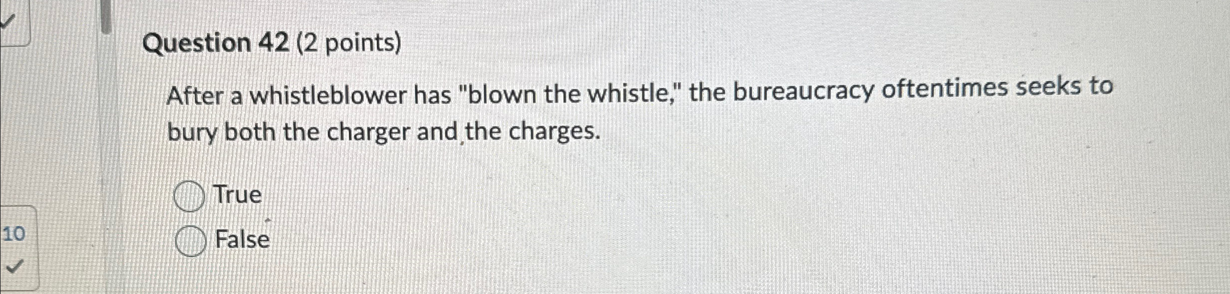 Solved Question 42 (2 ﻿points)After a whistleblower has | Chegg.com