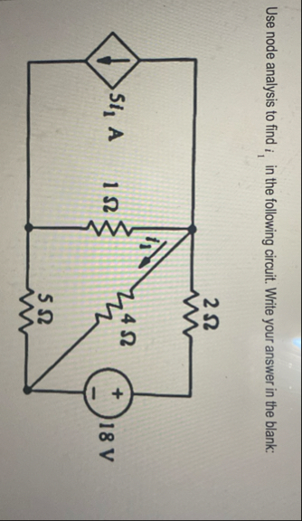 Solved Use node analysis to find i1 ﻿in the following | Chegg.com