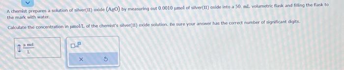 Solved A chemist prepares a solution of silver(II) oxide | Chegg.com