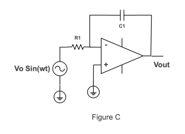 Solved In circuit shown in Figure C, ﻿the integrator has | Chegg.com