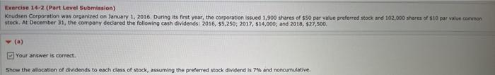 Solved Exercise 14-2 (Part Level Submission) Knudsen | Chegg.com