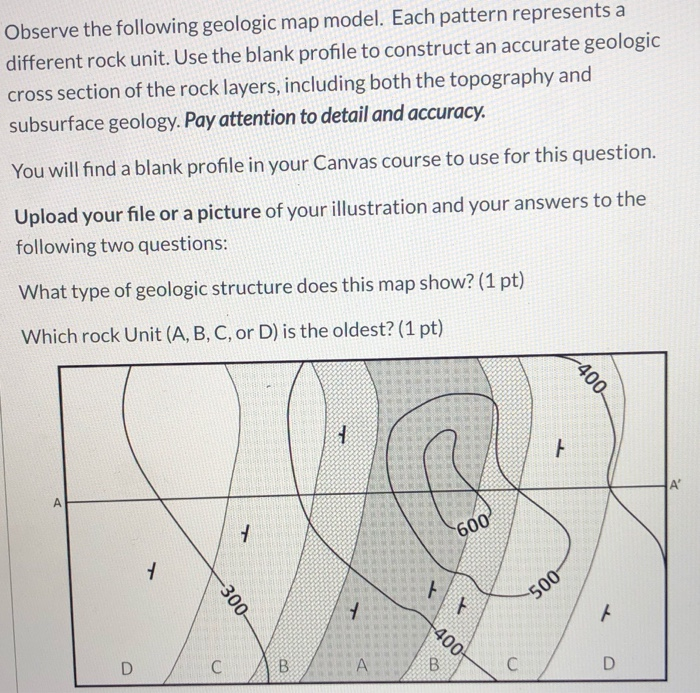 Solved Observe the following geologic map model. Each | Chegg.com