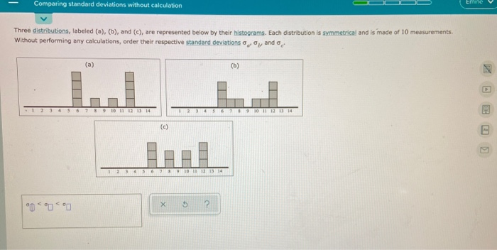 Solved Comparing standard deviations without calculation | Chegg.com