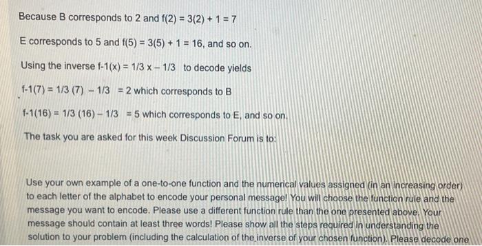 Solved Inverse functions are used in Cryptography to make | Chegg.com