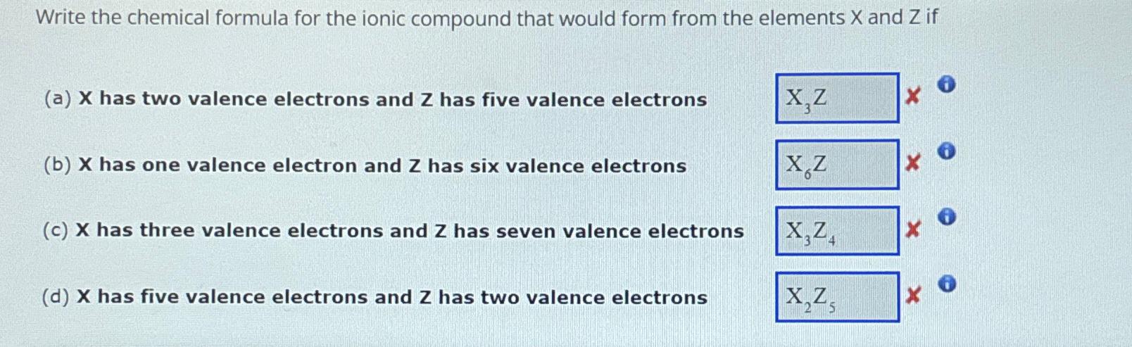 Solved Write the chemical formula for the ionic compound | Chegg.com