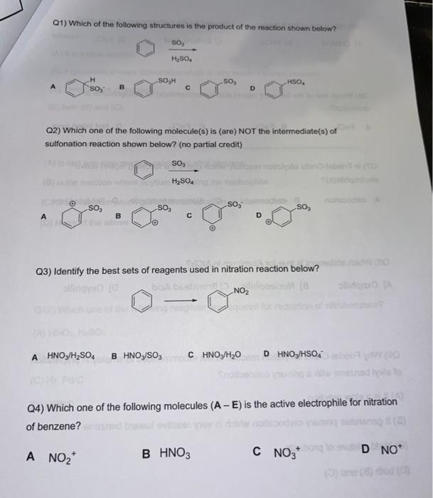Solved Q1) Which of the following structures is the product | Chegg.com