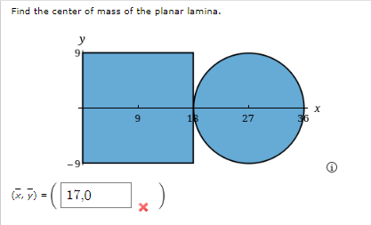 Solved Find the center of mass of the planar lamina. | Chegg.com