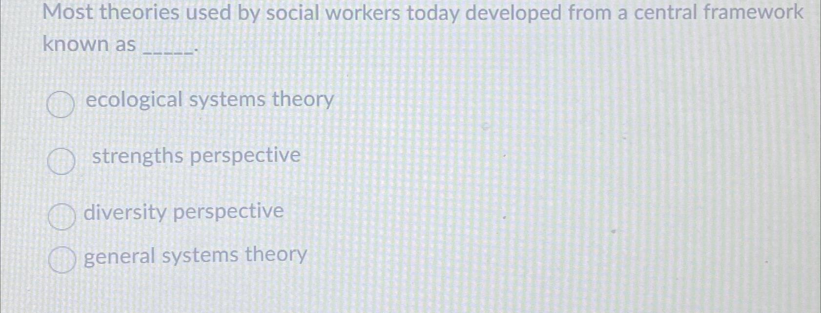 Solved Most theories used by social workers today developed | Chegg.com