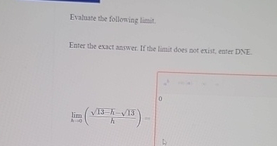 Solved Evaluate the following limit.Enter the exact answer. | Chegg.com