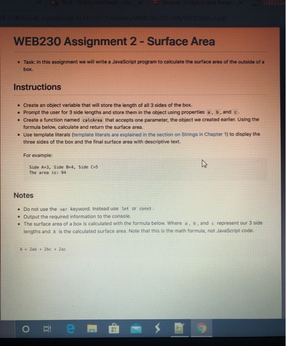Solved Weeze 40 Diante Apes Web230 Assignment 2 Surface