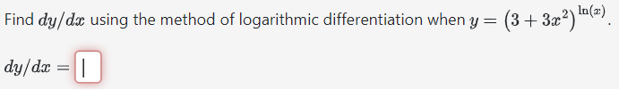 Solved Find dydx ﻿using the method of logarithmic | Chegg.com