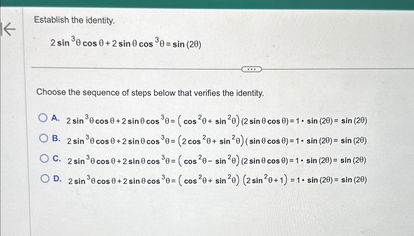 Solved Establish the | Chegg.com