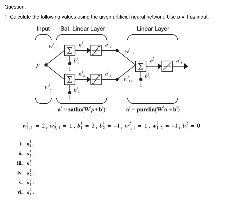 Solved Question:Calculate the following values using the | Chegg.com