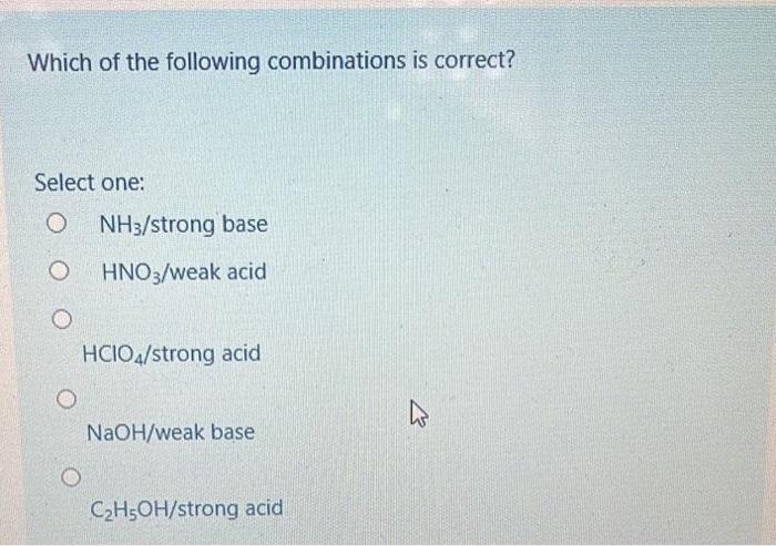 Solved Which of the following combinations is correct? | Chegg.com