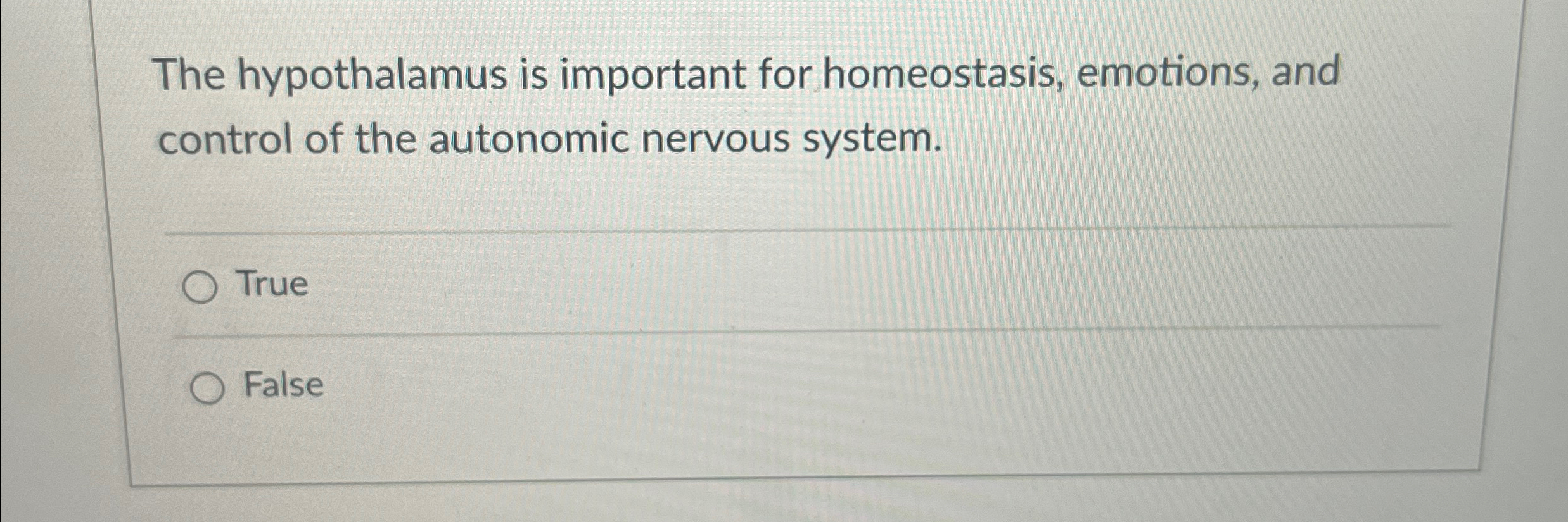 Solved The hypothalamus is important for homeostasis, | Chegg.com