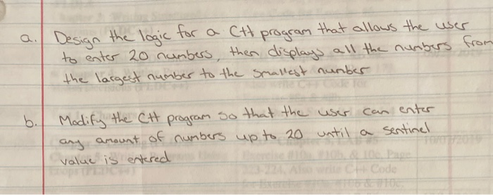 Solved a. from Design the logic for a Ctt program that | Chegg.com