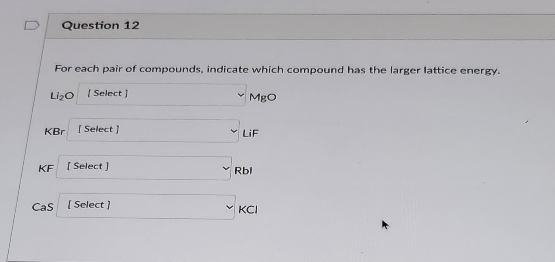 Solved For each pair of compounds, indicate which compound | Chegg.com