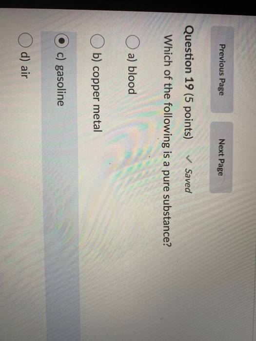 Solved Previous Page Next Page Question 19 (5 points) | Chegg.com