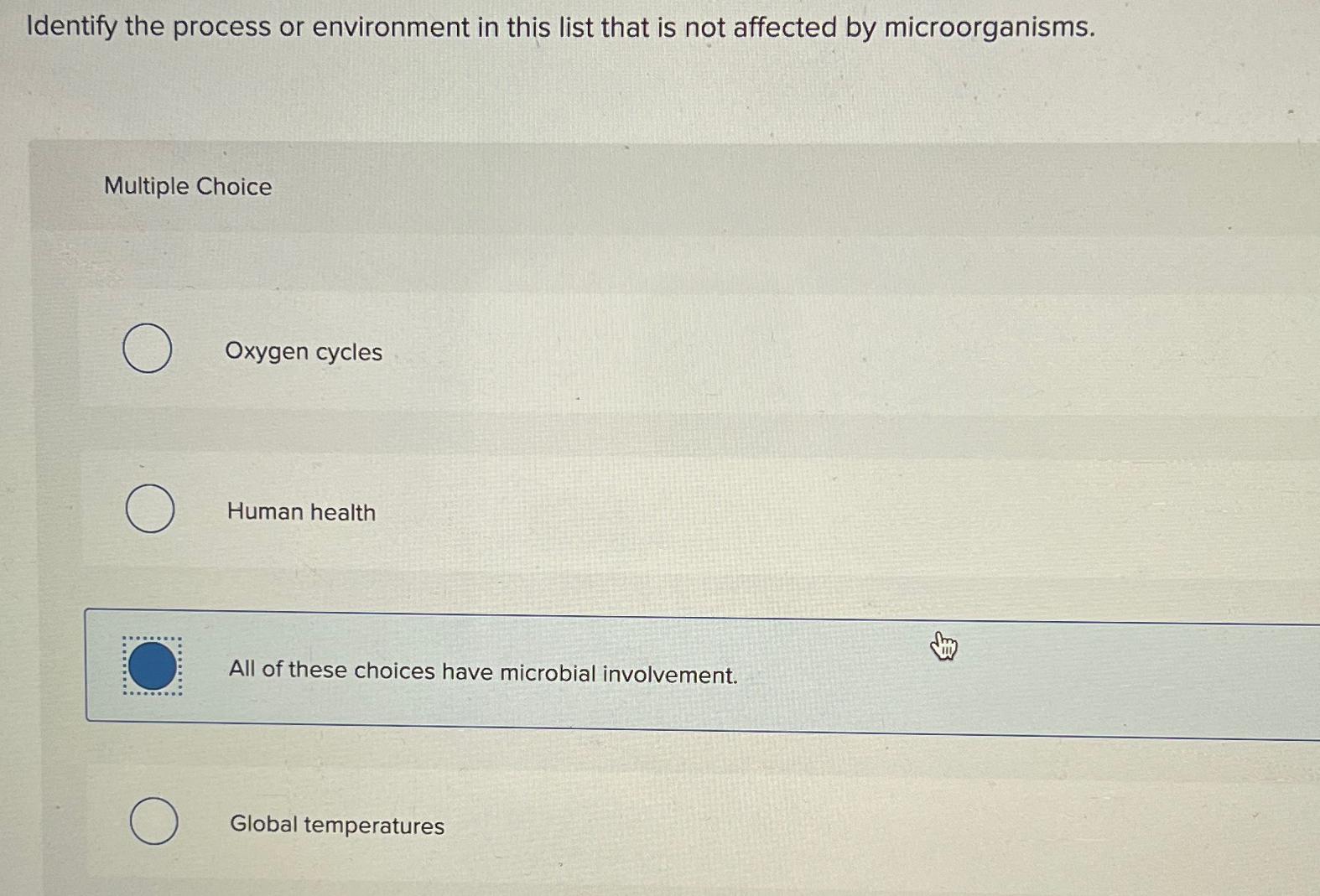 Solved Identify the process or environment in this list that | Chegg.com