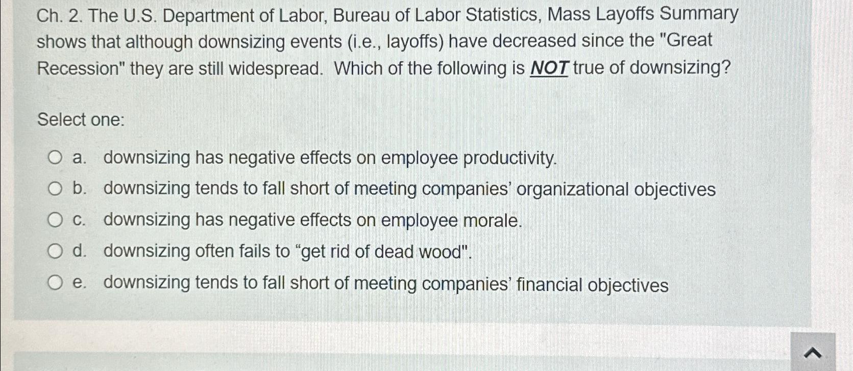 Solved Ch. 2. ﻿The U.S. ﻿Department of Labor, Bureau of | Chegg.com