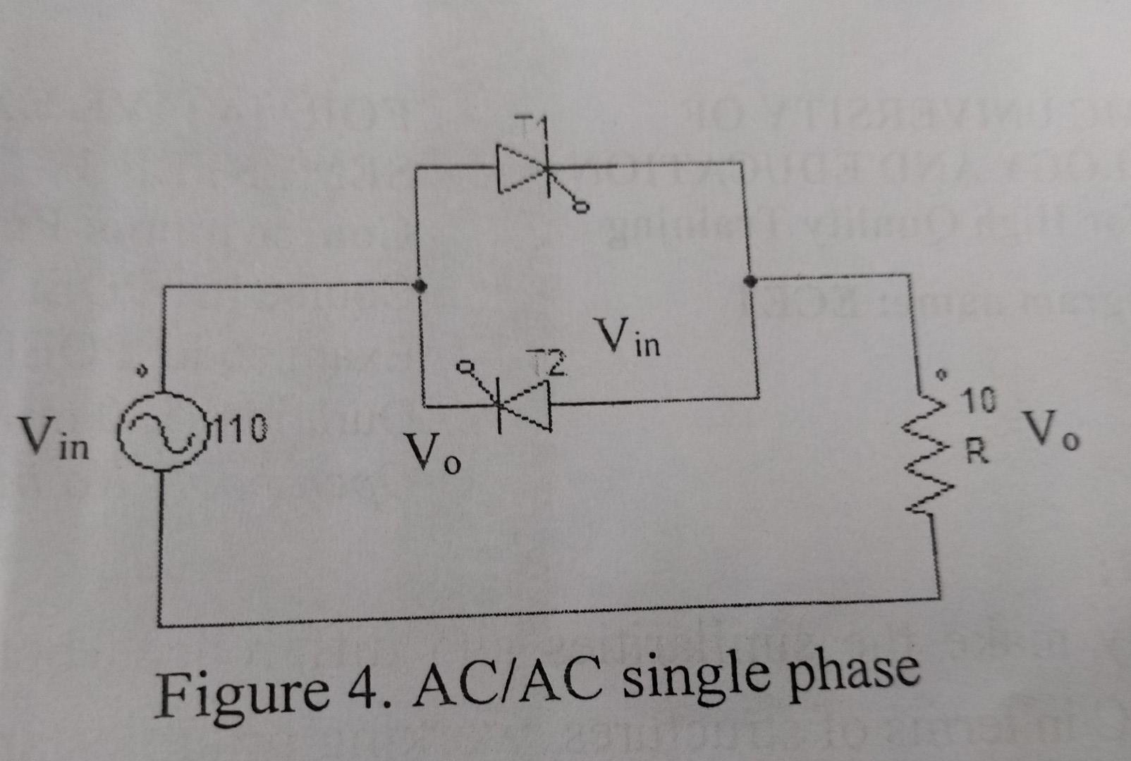 Solved Question 4: A single phase AC/AC converter shown in | Chegg.com
