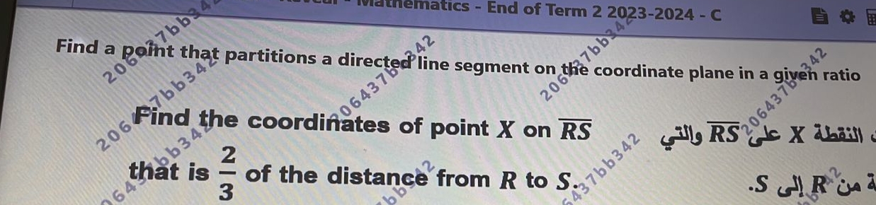Solved Find a paint that partitions a directed line segment | Chegg.com
