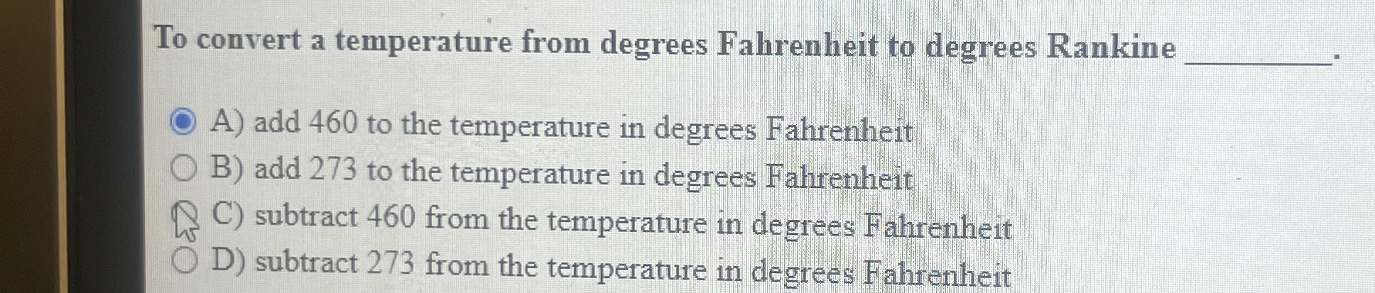 Solved To convert a temperature from degrees Fahrenheit to | Chegg.com