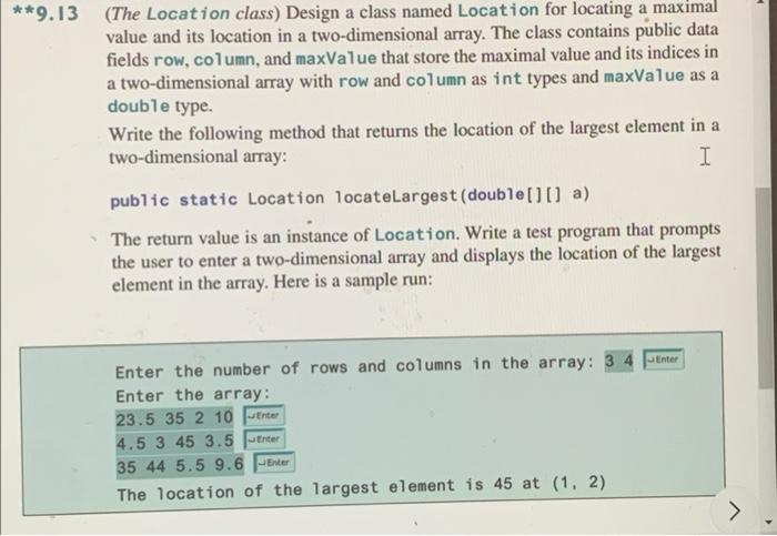 Solved **9.13 (The Location class) Design a class named | Chegg.com