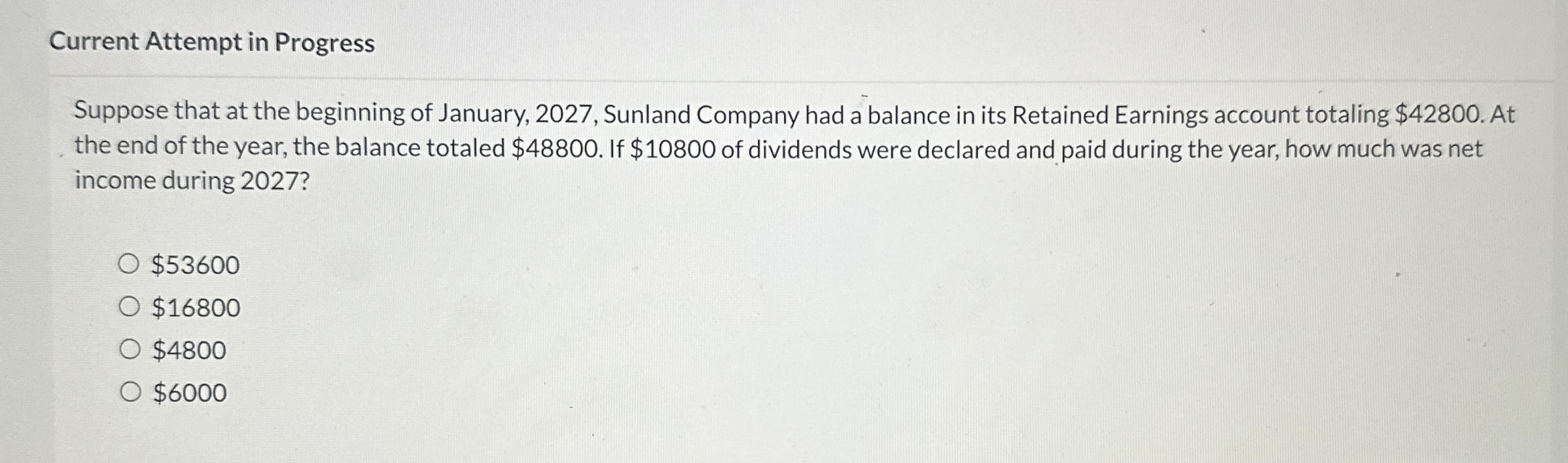 Solved Current Attempt in ProgressSuppose that at the | Chegg.com