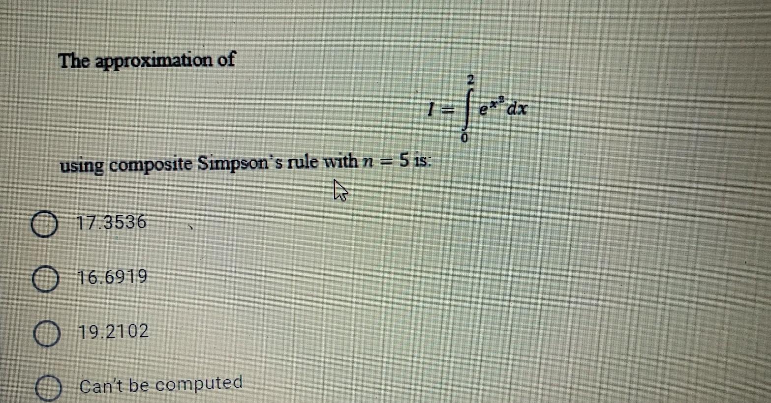 Solved The approximation of - e43 using composite Simpson's | Chegg.com