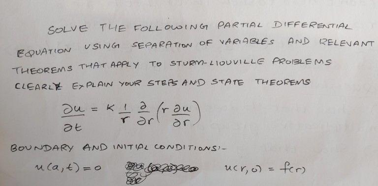 Solved AND RELEVANT SOLVE THE FOLLOWING PARTIAL DIFFERENTIAL | Chegg.com