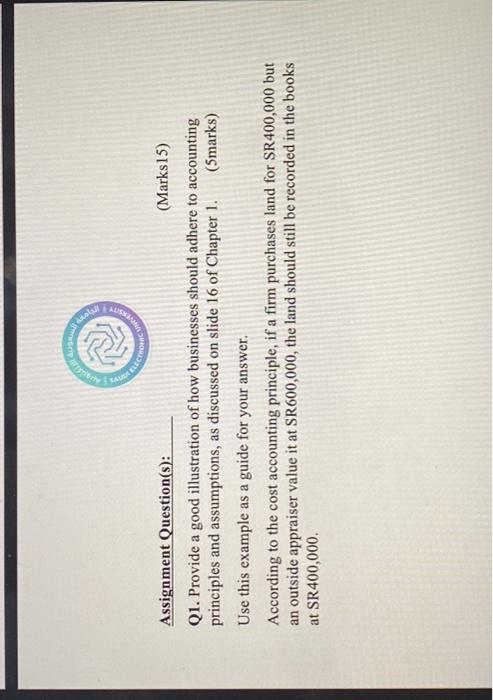 Solved Assignment Question(s): (Marks15) Q1. Provide a good | Chegg.com