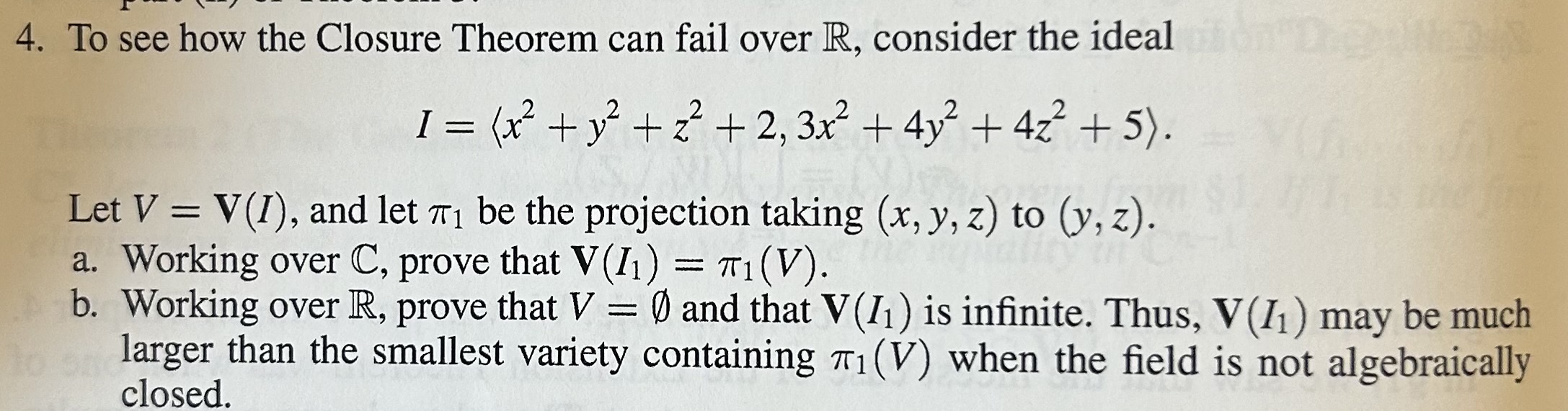 Solved To see how the Closure Theorem can fail over R, | Chegg.com