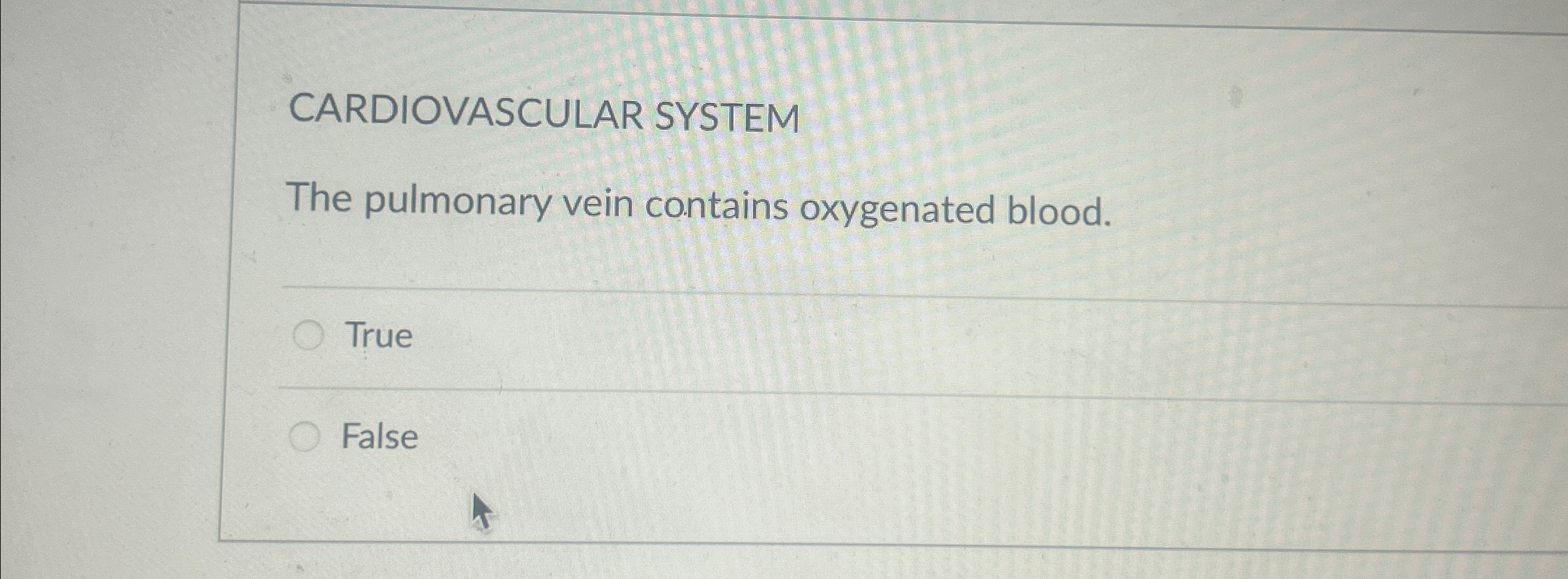 Solved CARDIOVASCULAR SYSTEMThe pulmonary vein contains | Chegg.com