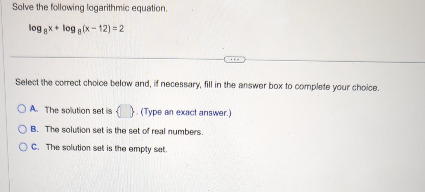 Solved Solve the following logarithmic | Chegg.com