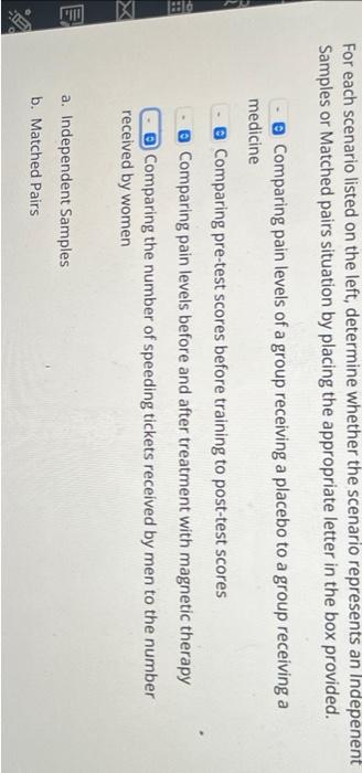 Solved For each scenario listed on the left, determine | Chegg.com