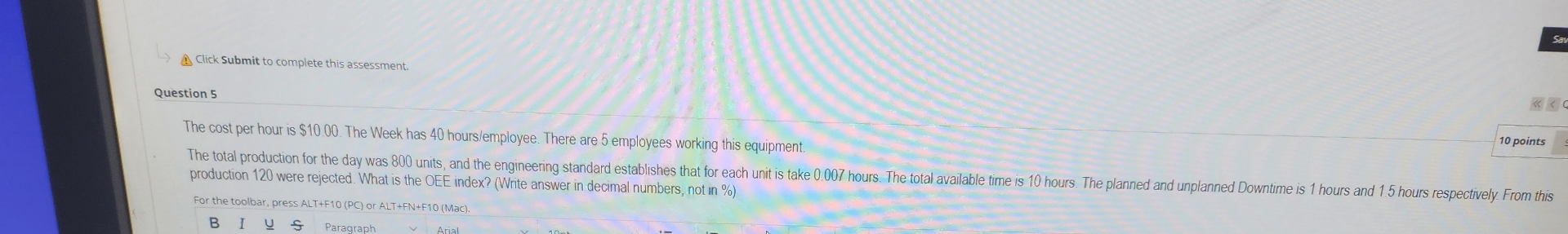 Solved A. ﻿Click Submit to complete this assessment.Question | Chegg.com