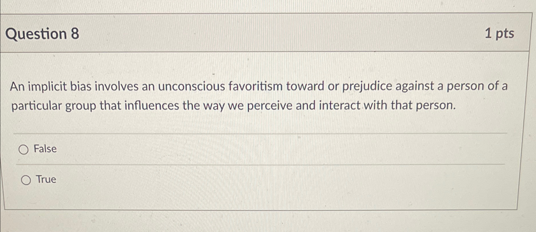 Solved Question 81 ﻿ptsAn implicit bias involves an | Chegg.com