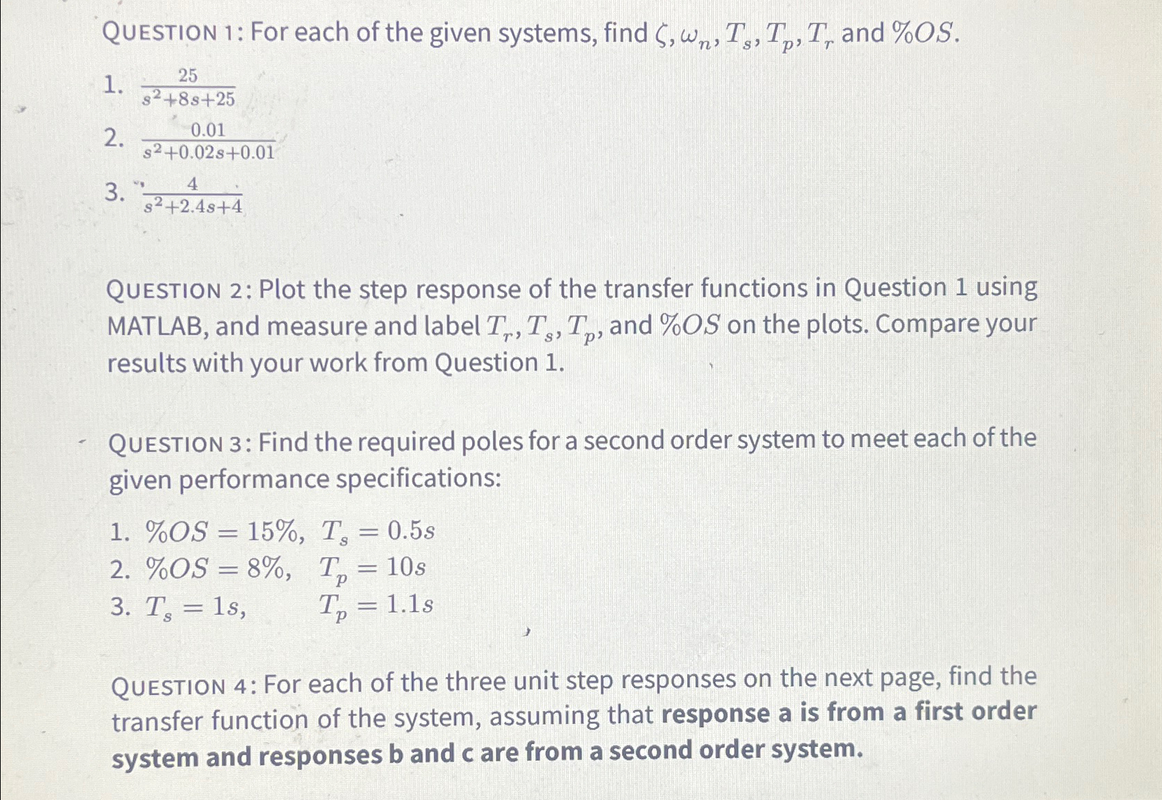 Solved QUESTION 1: For each of the given systems, find | Chegg.com