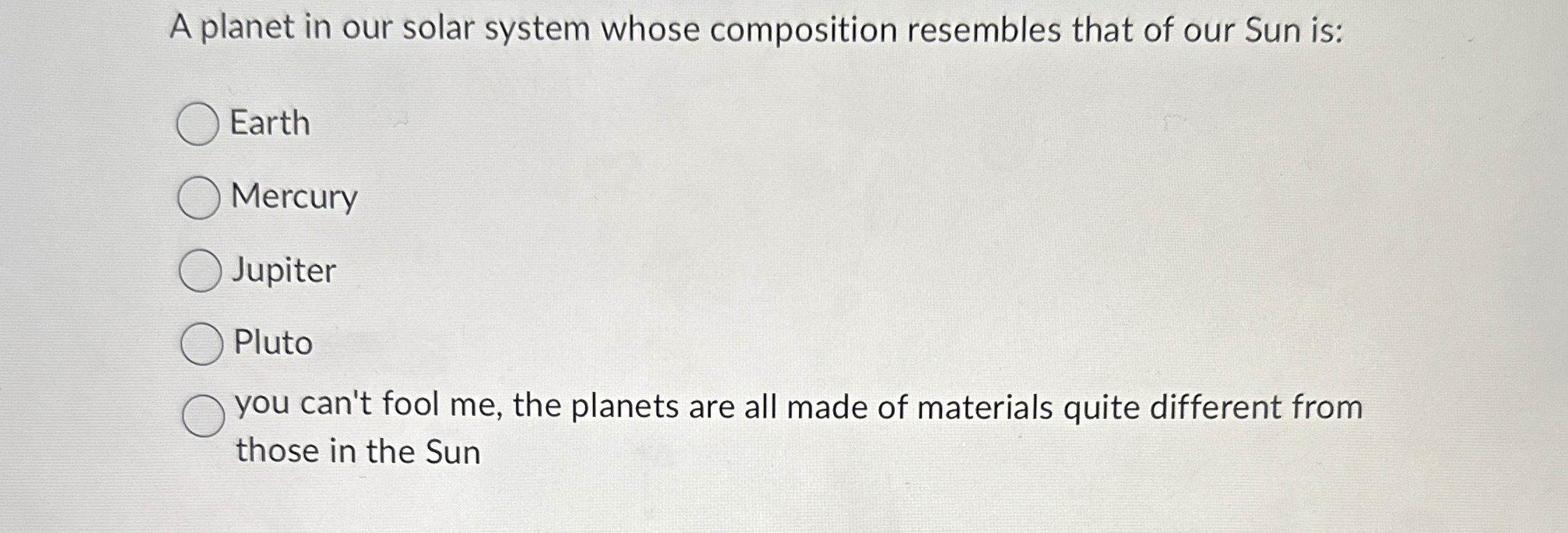 Solved A planet in our solar system whose composition | Chegg.com
